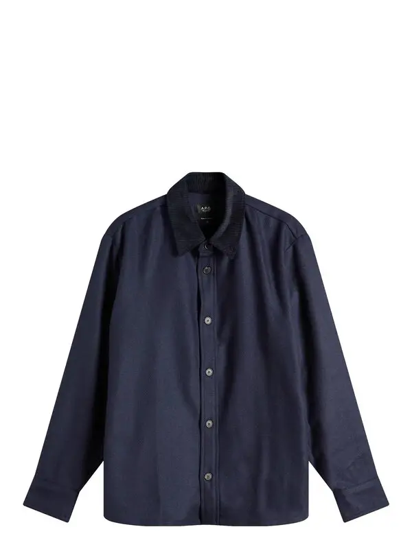 A.p.c. Bernado Wool Overshirt - Heather Marine