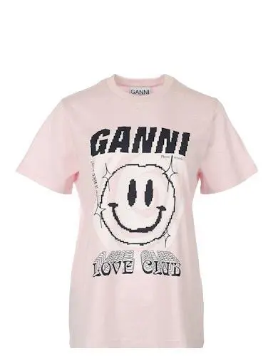 GANNI Love Club Light Tee Shirt - Lilac