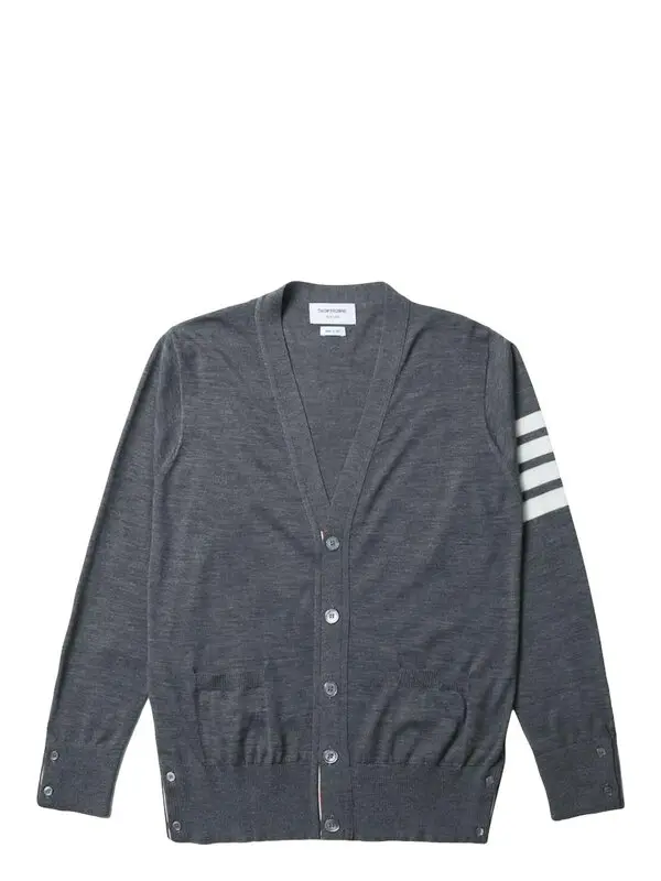 Thom Browne 4-bar Merino Wool Cardigan - Grey
