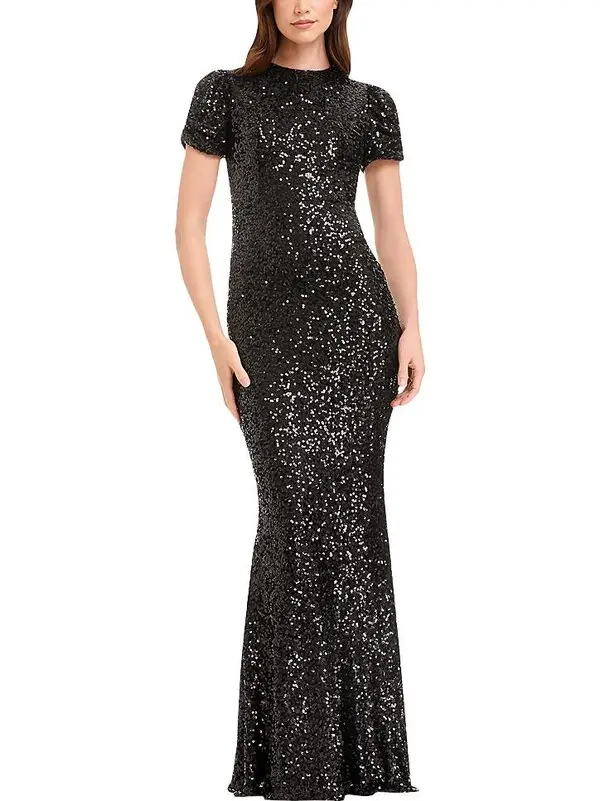 Dress The Population Kenzie Sequined Gown - Black