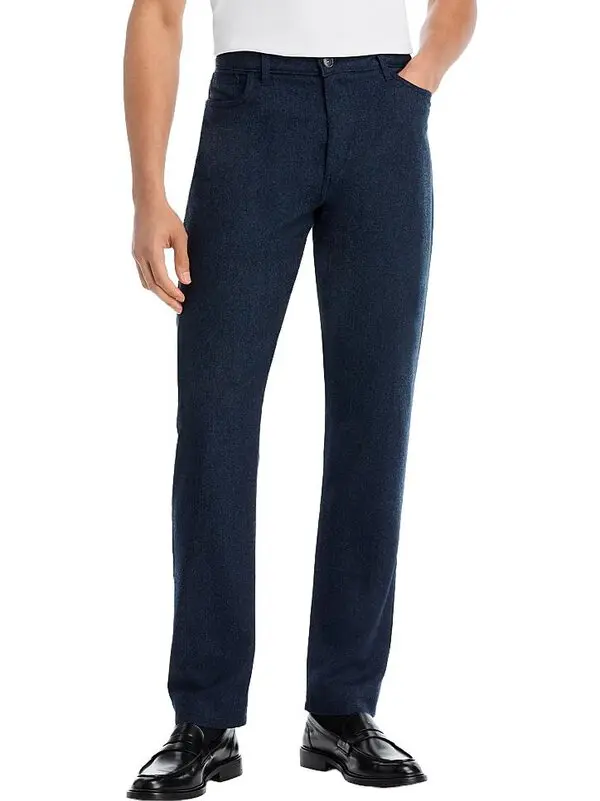Canali Impeccabile Wool Flannel Five Pocket Pants - Blue