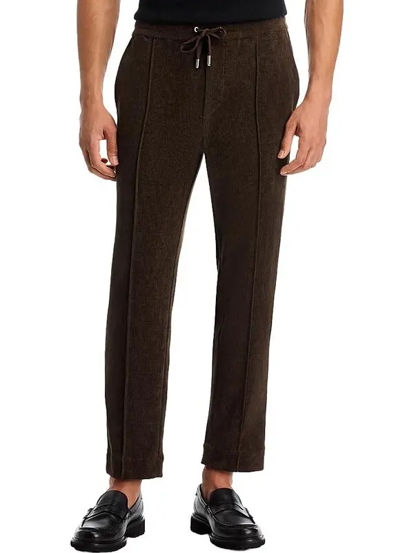 Simkhai Ralph Slim Fit Cuffed Corduroy Pants - Dark Olive