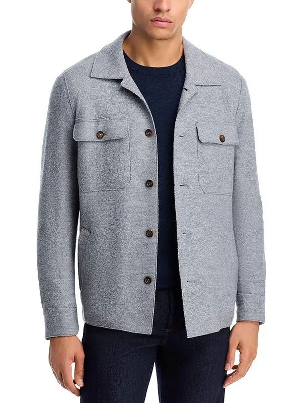 Eleventy Boiled Wool Overshirt - Grey