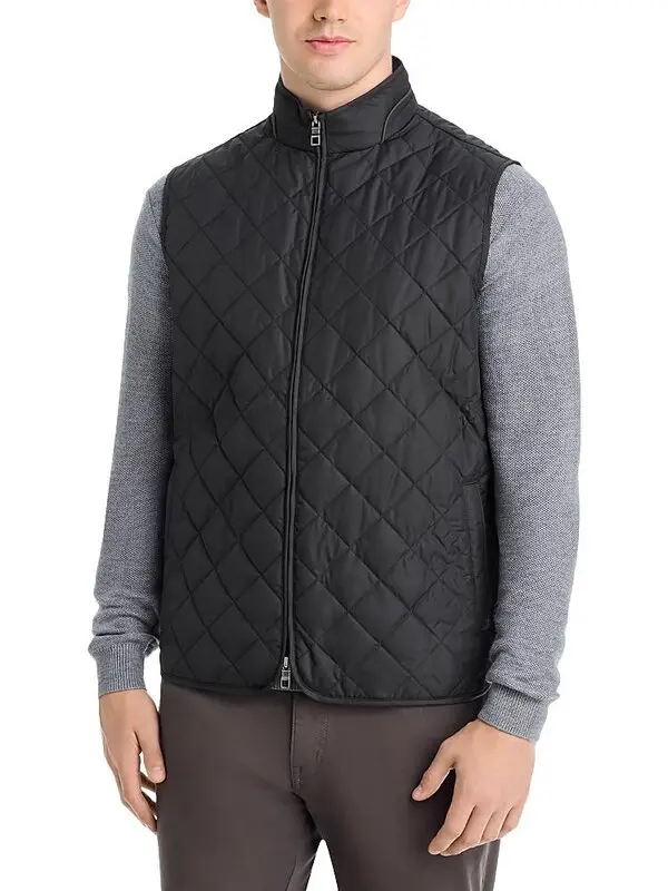 Peter Millar Essex Zip-up Vest - Black