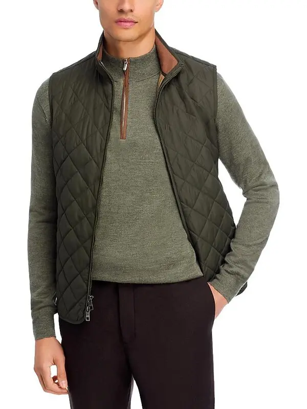 Peter Millar Essex Zip-up Vest - Dark Olive