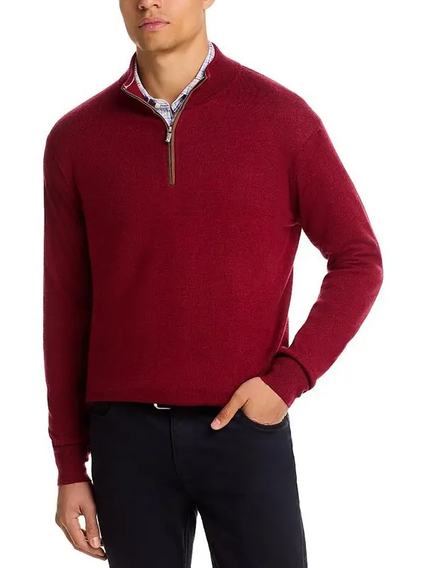 Peter Millar Autumn Crest Quarter Zip Sweater - Brick Red