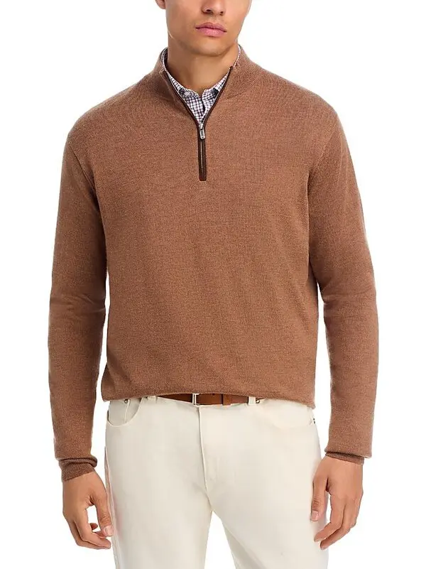 Peter Millar Autumn Crest Quarter Zip Sweater - British Tan