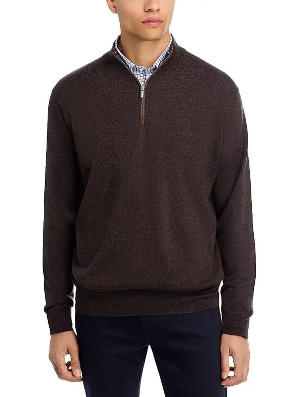 Peter Millar Autumn Crest Quarter Zip Sweater - French Press