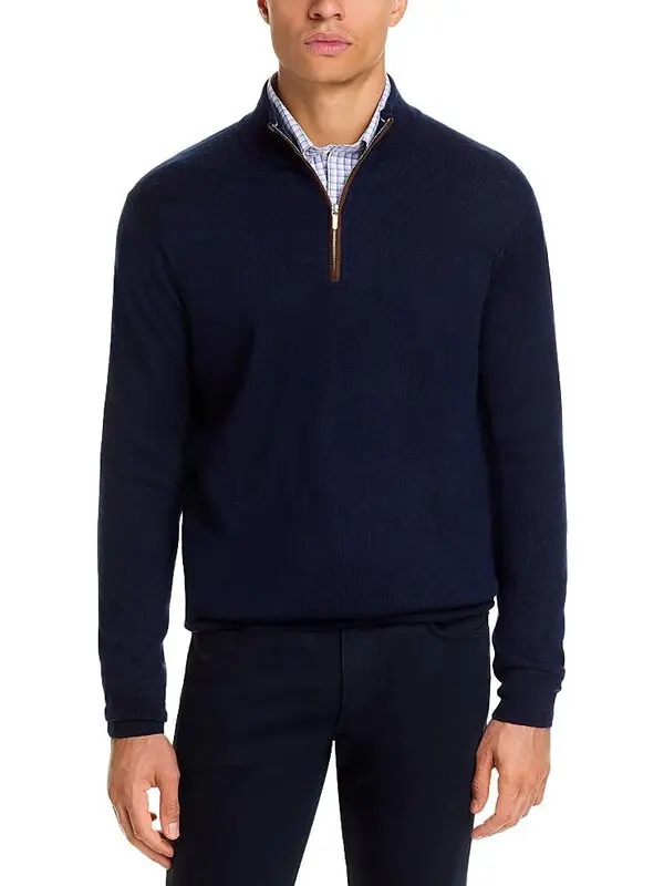 Peter Millar Autumn Crest Quarter Zip Sweater - Navy