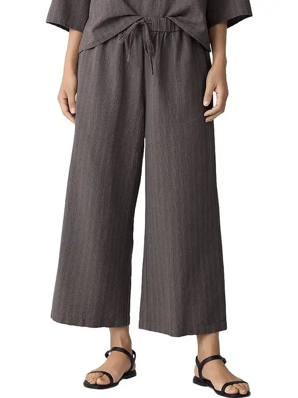 Eileen Fisher Wide-leg Cropped Pants - Rye
