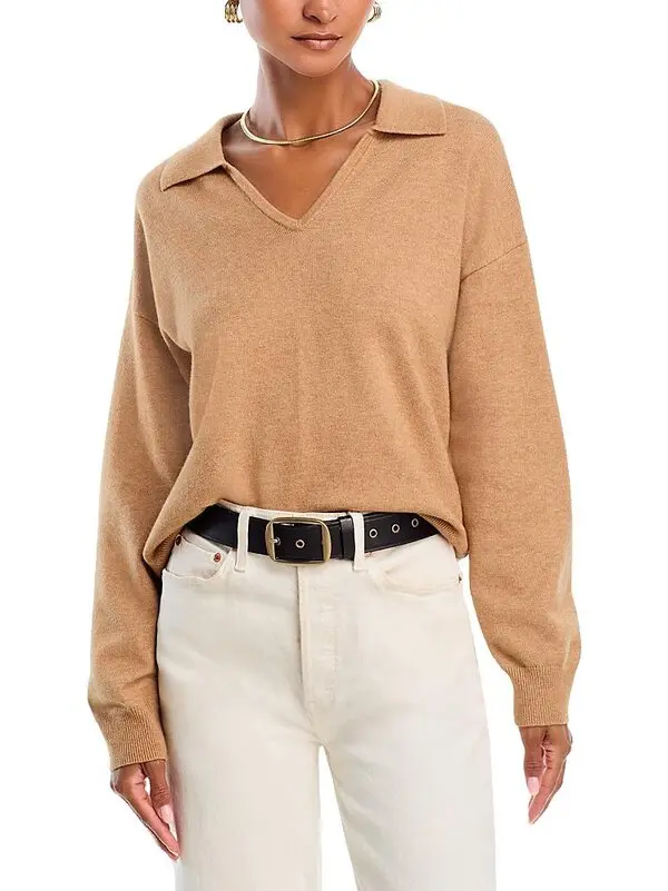 French Connection Sloane Collared Sweater - Camel Melange