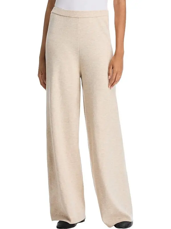 French Connection Marley Wide Leg Knit Pants - Oatmeal Melange
