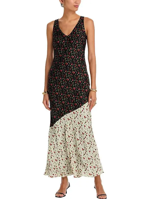 French Connection Julia Maxi Dress - Black/porcelain Cream