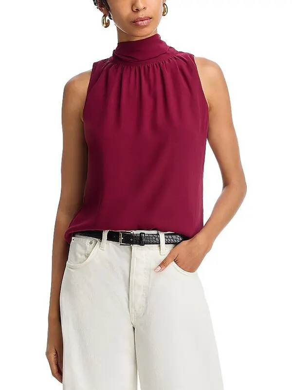 French Connection Marina Chiffon Top - Cabernet