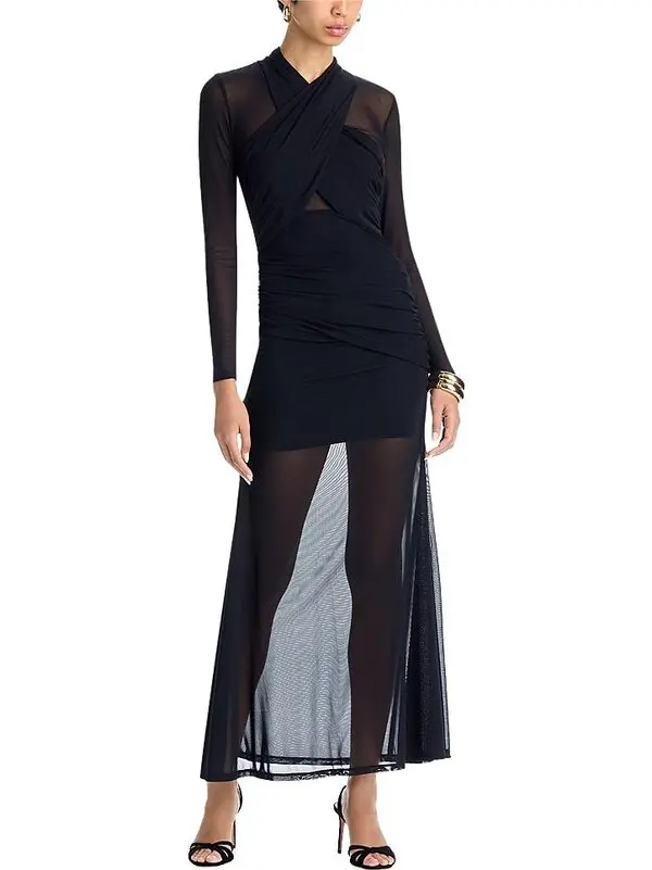 Bardot Marice Mesh Maxi Dress - Black