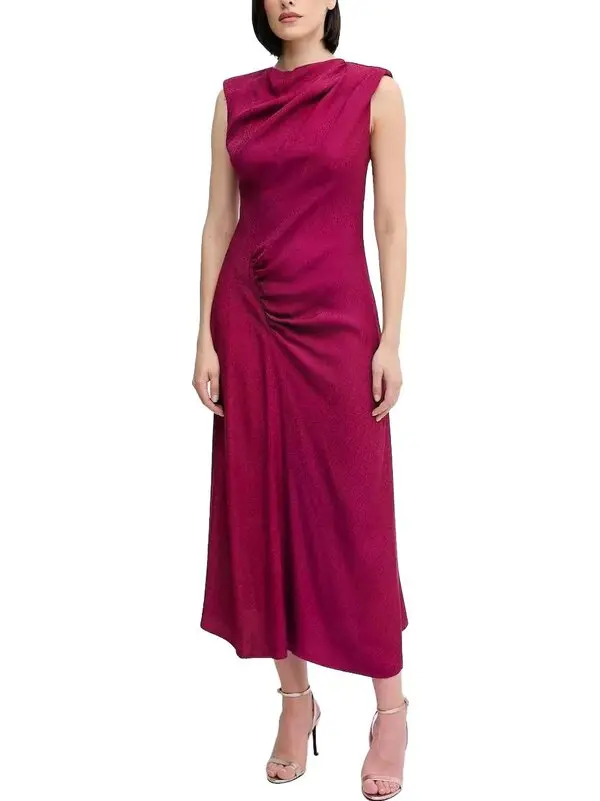 HOSS INTROPIA Cowl-neck Draped Midi Dress - Red