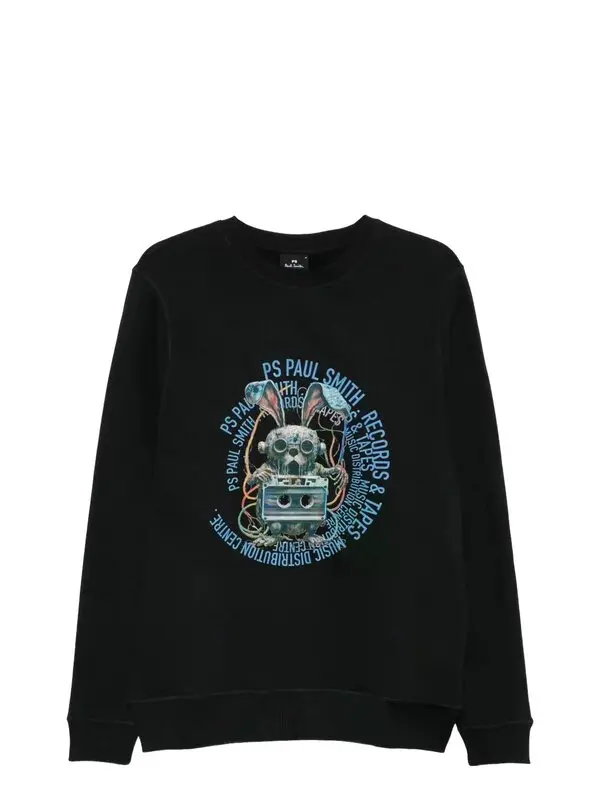 Paul Smith Rabbit-print Crew-neck Sweatshirt - Black