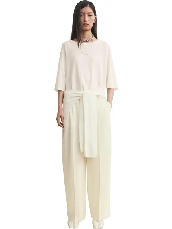 TOTEME Wide Fluid Trousers - Ecru