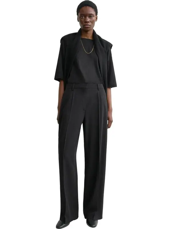 TOTEME Wide Leg Trousers - Black