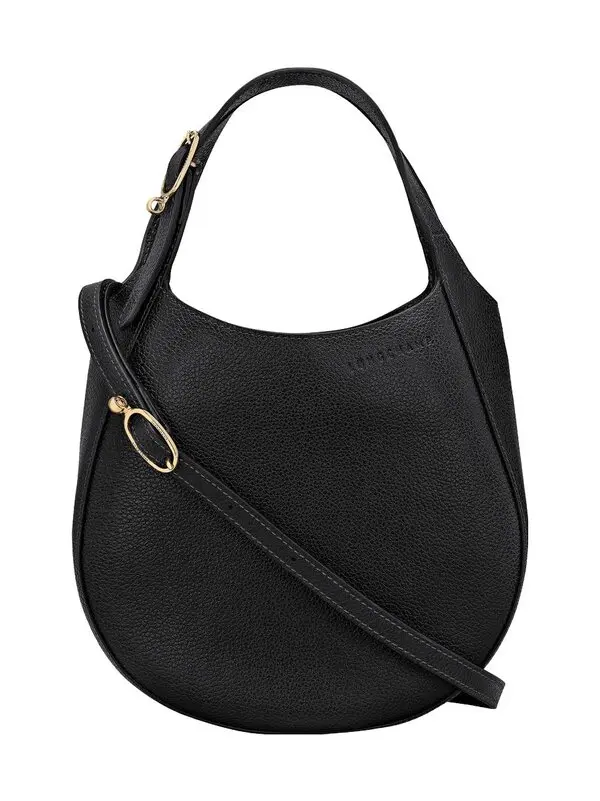 Longchamp Le Foulonné Leather Top Handle Crossbody Bag - Black