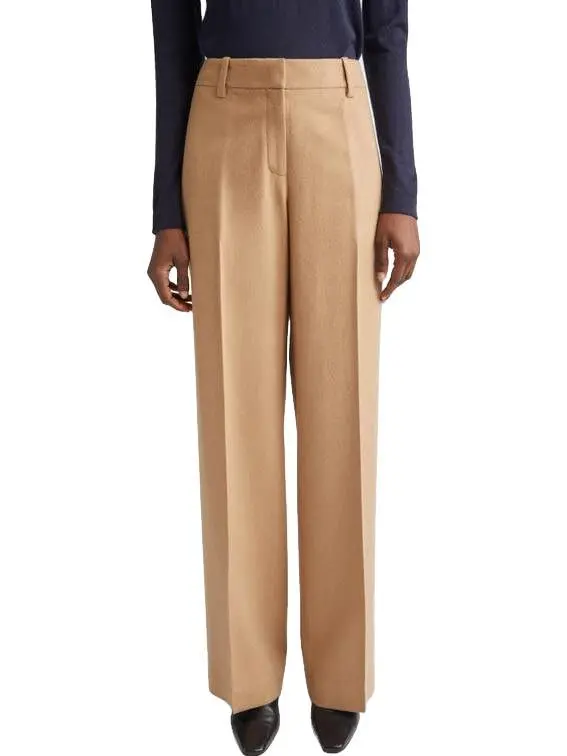 Lafayette 148 New York Sullivan Hair Wide Leg Pants - Camel