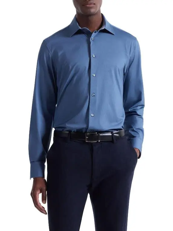 Bugatchi Jimmy Ooohcotton® Button-up Shirt - Cobalt