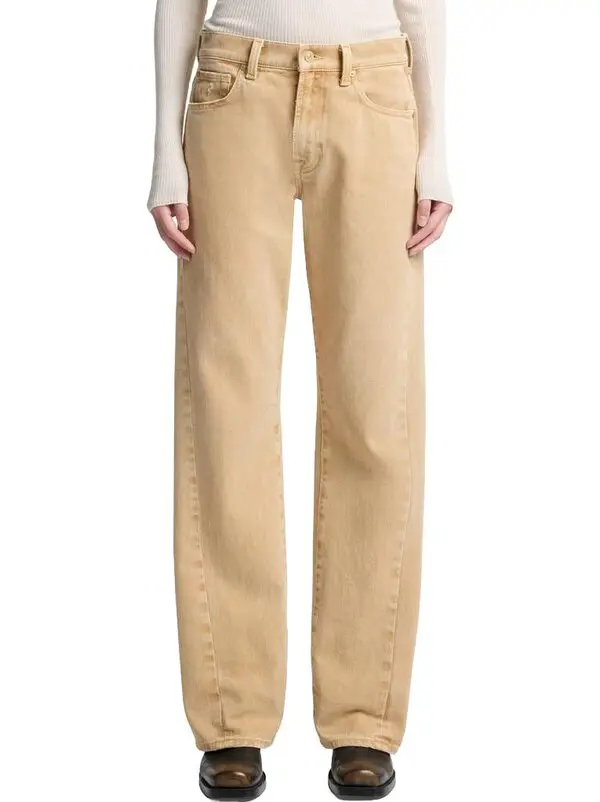 7 For All Mankind Tess Twisted Seam High-waist Straight-leg Jeans - Sandune