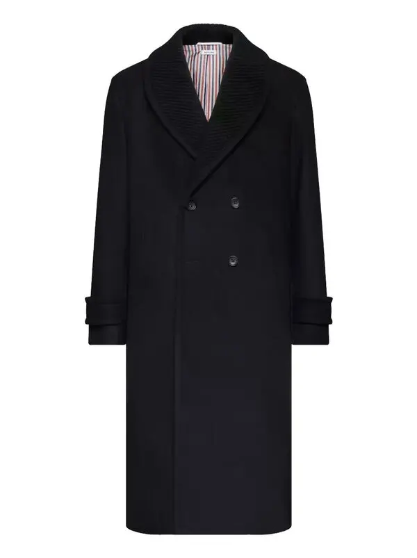 Thom Browne Shawl-collar Coat - Black