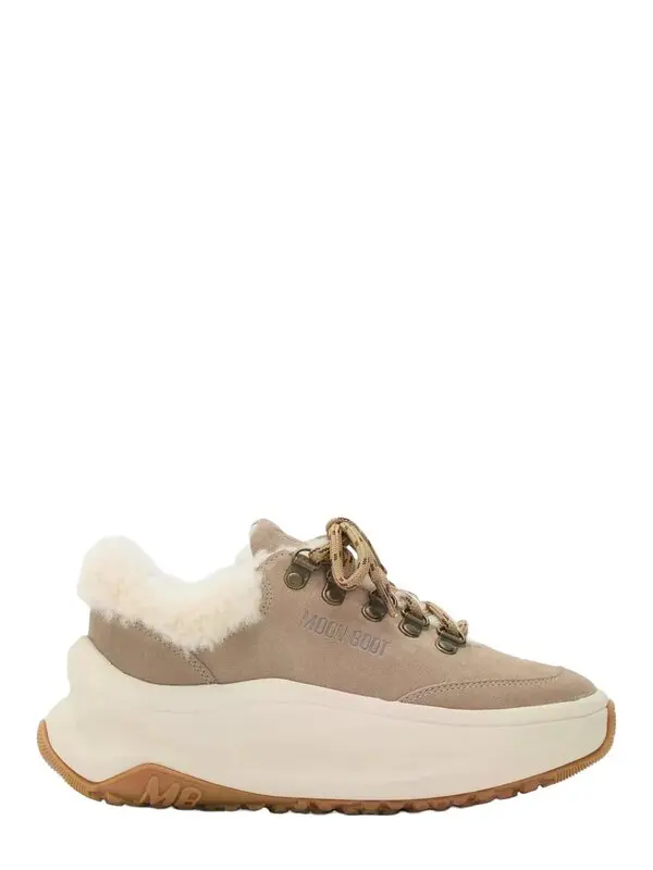 Moon Boot City Shearling Platform Sneakers - Neutrals