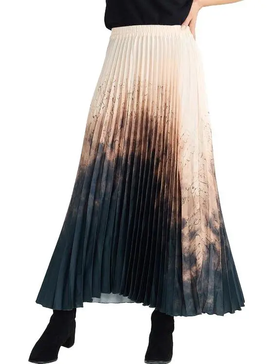 BRAVE+TRUE Alias Pleated Maxi Skirt - Calligraphy