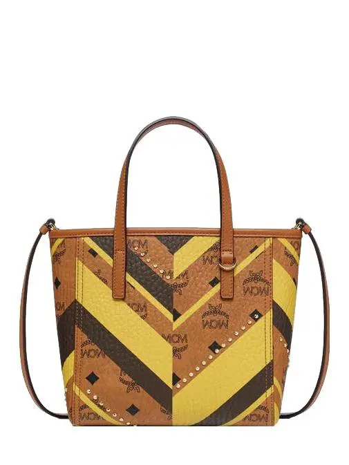 Mcm Studded Toni Top-zip Shopper - Cognac