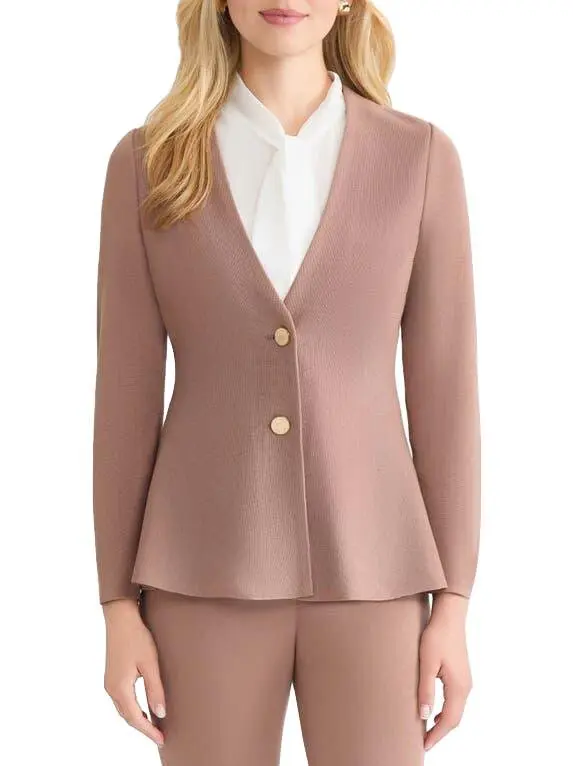 Misook Tailored Knit Jacket - Charmeuse
