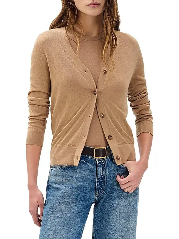 Rag & Bone Adeline Cashmere Cardigan - Camel