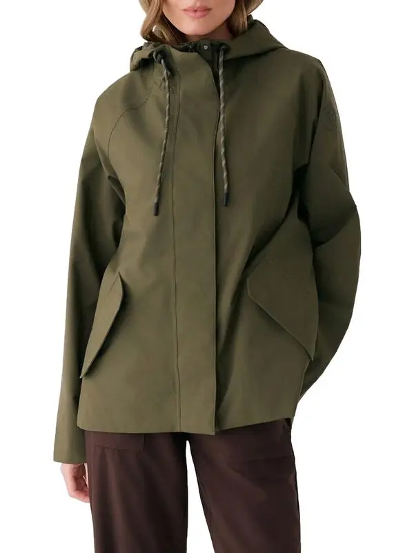 LOLE Lachine Oversize Rain Coat - Moss