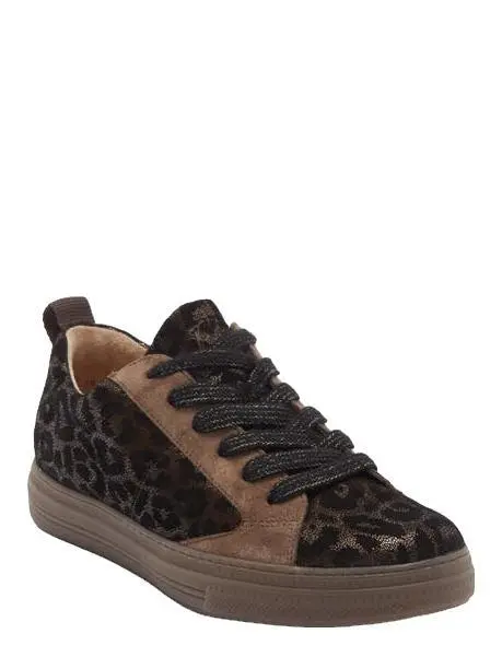 Paul Green Capri Glitter Leather Sneakers - Bronze Earth Combo