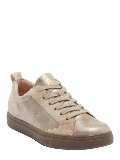 Paul Green Capri Glitter Leather Sneakers - Champagne Almond Combo