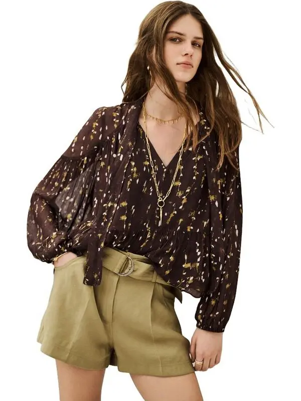 Ba&sh Kamala Long-sleeve Blouse - Brown