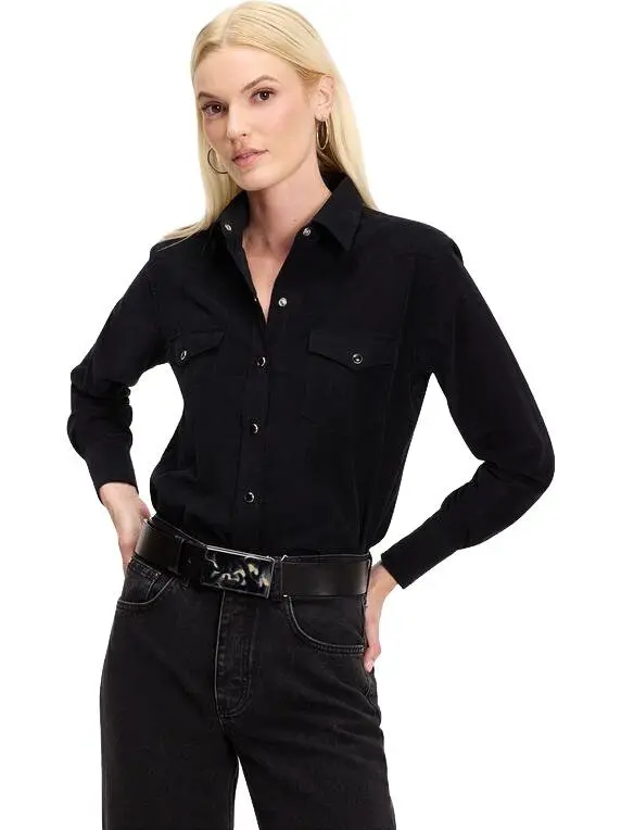SARAH ALEXANDRA Stallion Western Corduroy Shirt - Black