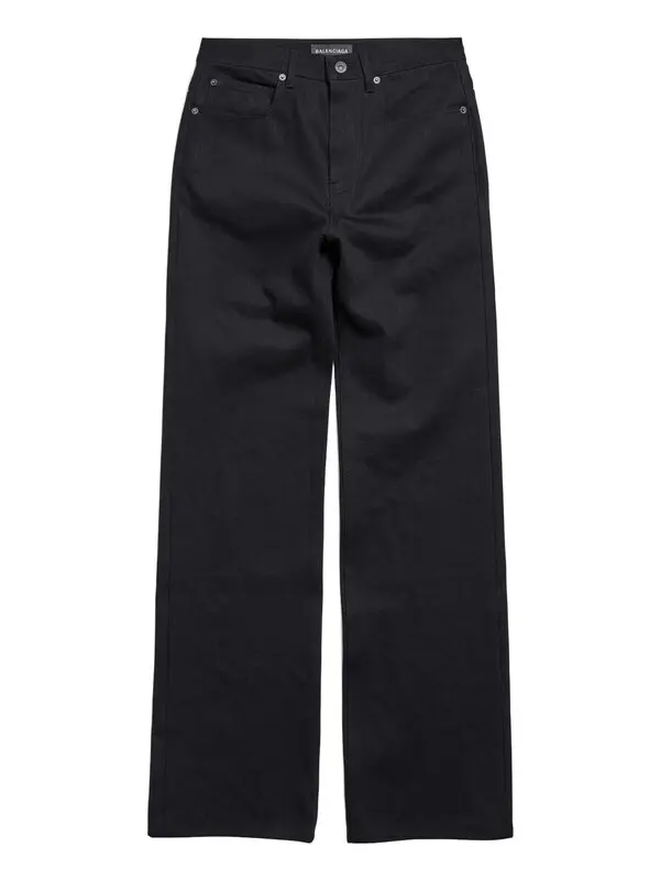 Balenciaga Straight Fit Cotton Denim Pants - Black