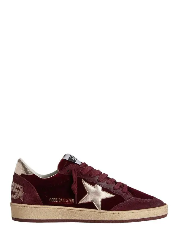 GOLDEN GOOSE Ball Star Velvet Sneakers - Red