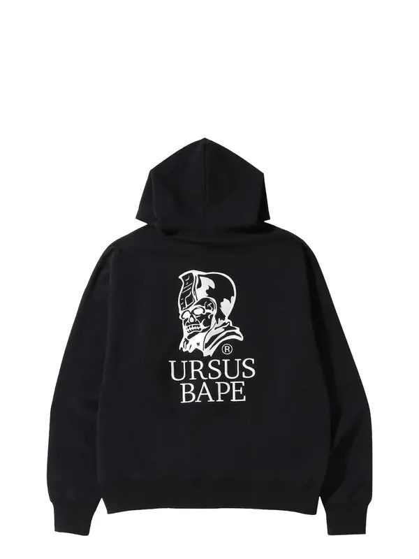 A BATHING APE Ursus Loose Fit Zip Up Hoodie - Black
