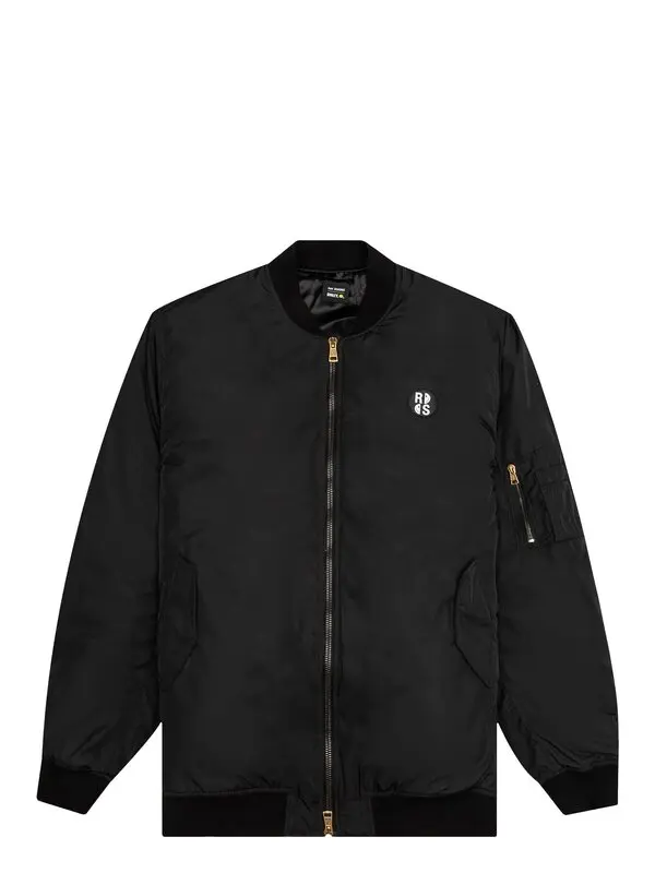 Raf Simons Bomber Jacket With Print And Badge - Black
