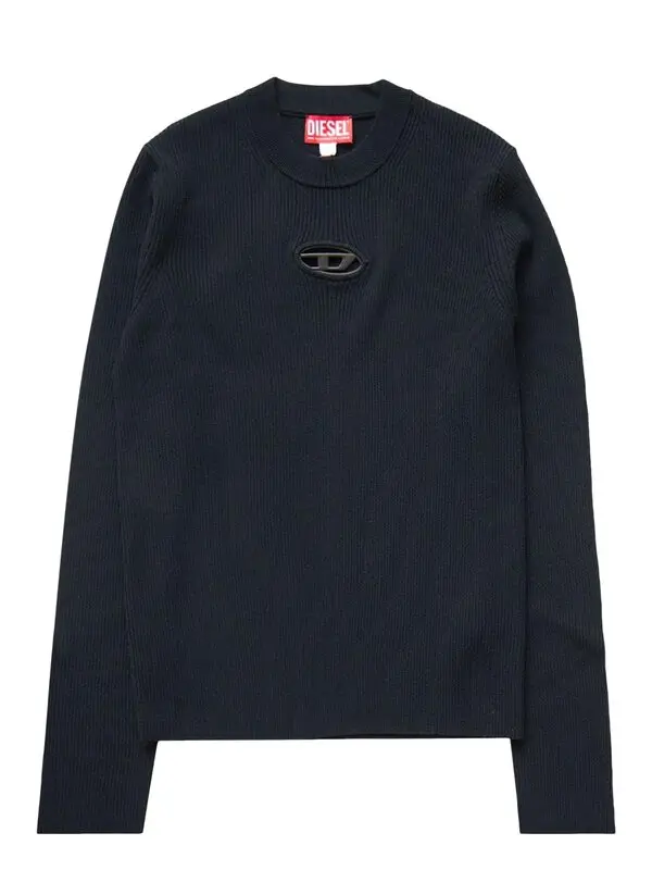 DIESEL® Ribbed Crewneck Sweater - Black
