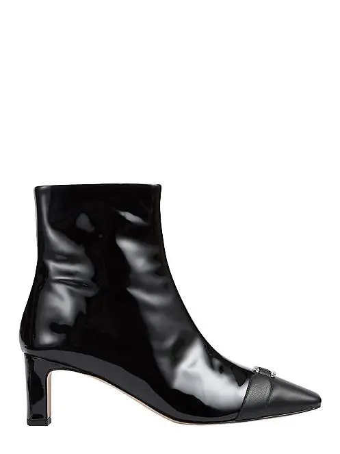 LK BENNETT Hylda Patent-leather Heeled Ankle Boots - Bla-black