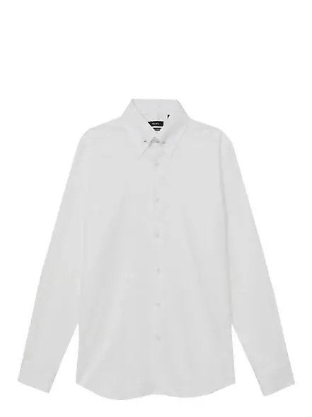 REISS Caldwell Long-sleeved Cotton Shirt - White