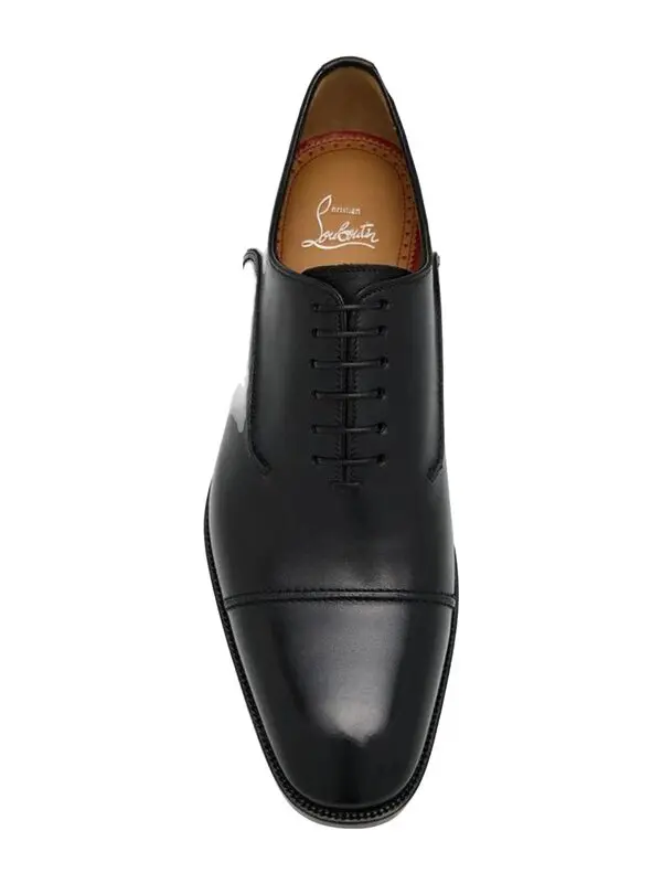 CHRISTIAN LOUBOUTIN Seriox Cap-toe Leather Oxfords - Black
