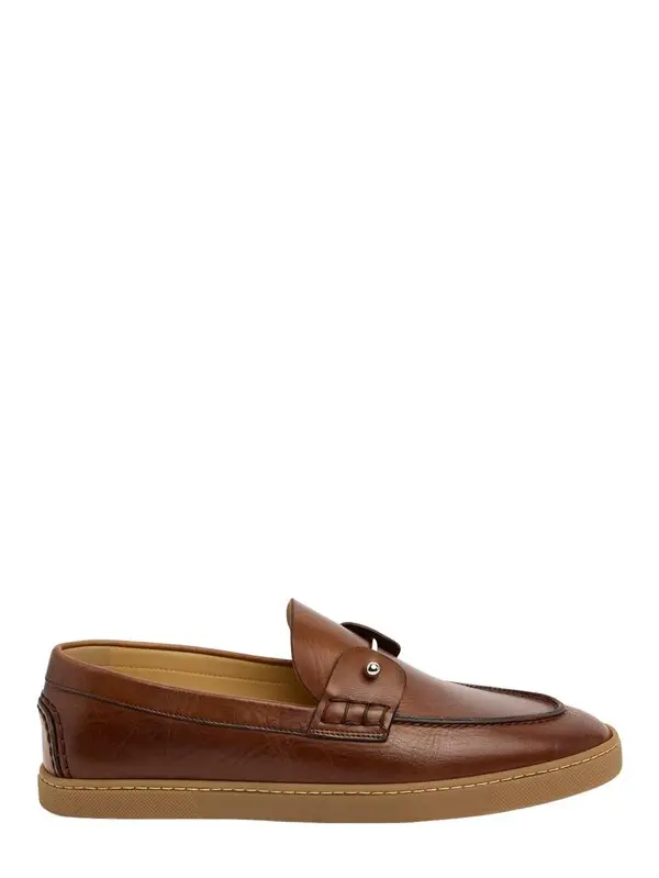 CHRISTIAN LOUBOUTIN Chambeliboat Leather Loafers - Havane