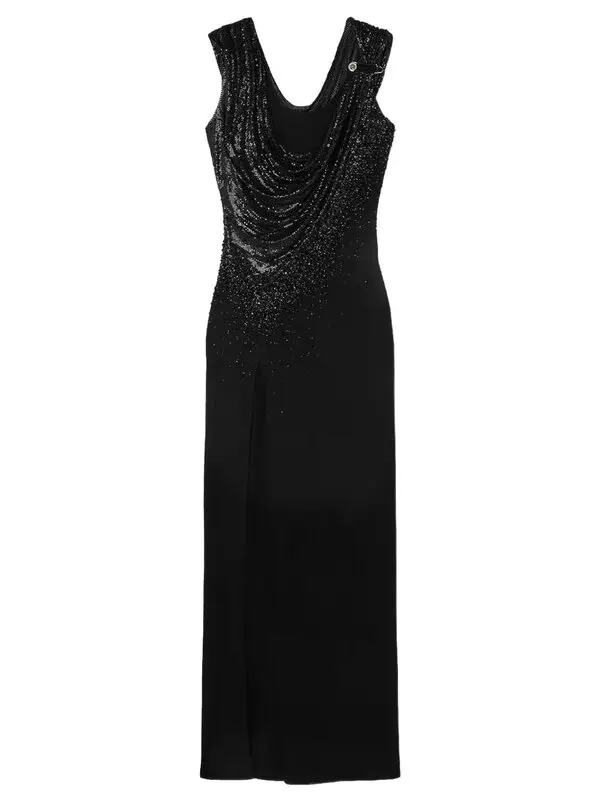 Versace Sequin-embellished Maxi Dress - Black