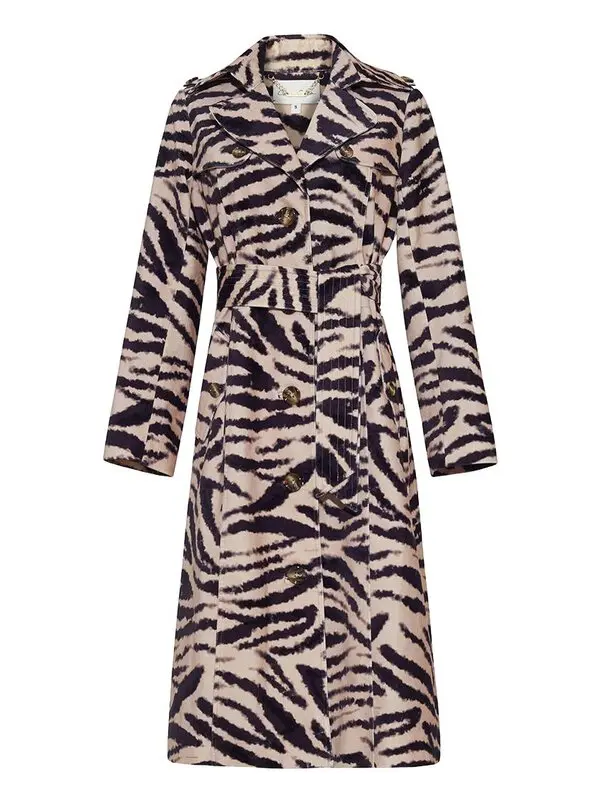 Cara Cara Karlie Printed Trench Coat - Zebra Blush