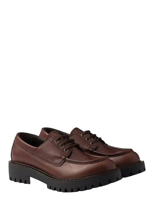 Prada Leather Loafers - Brown
